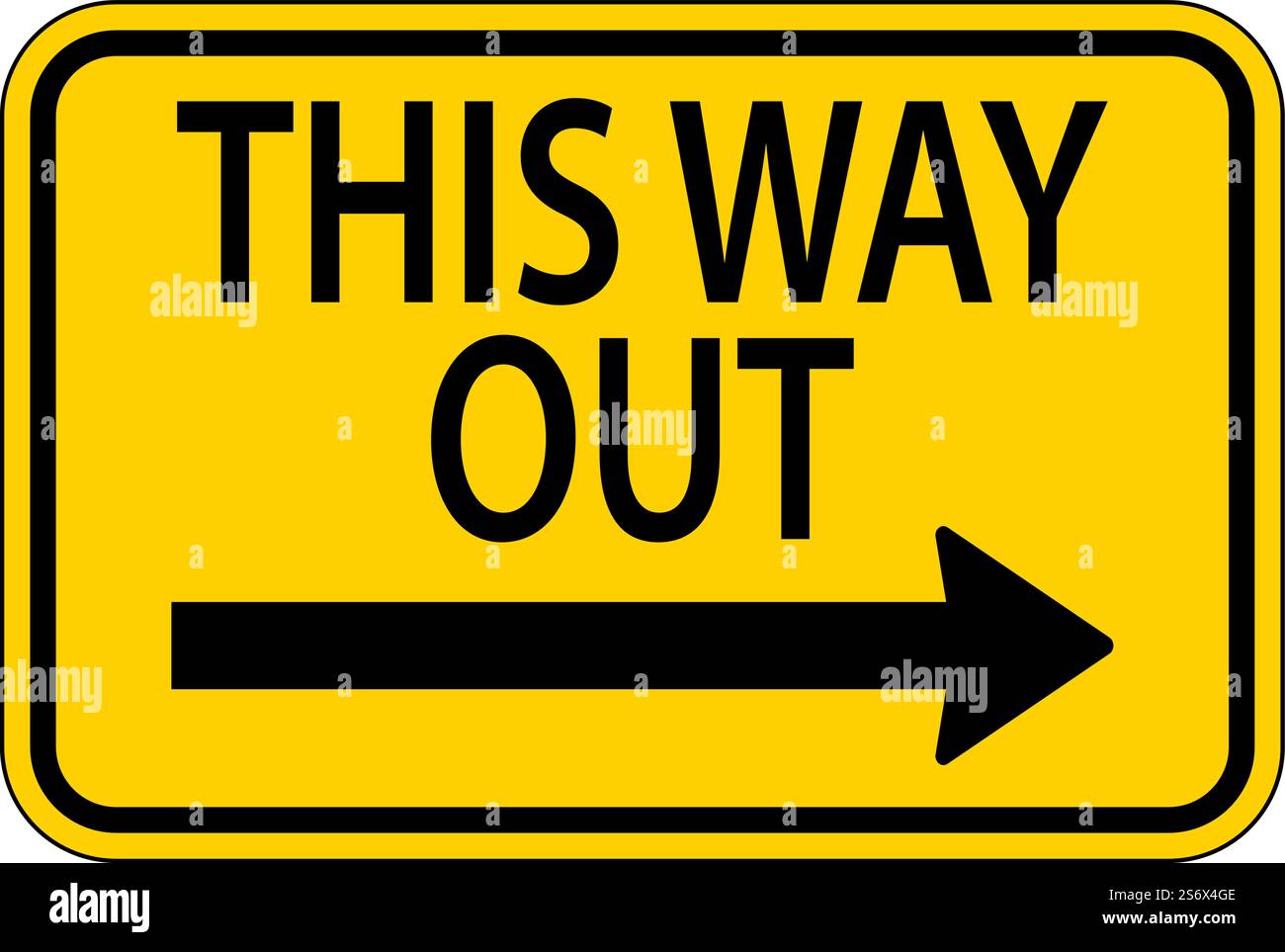 This Way Out Right Arrow Sign On White Background Stock Vector Image ...