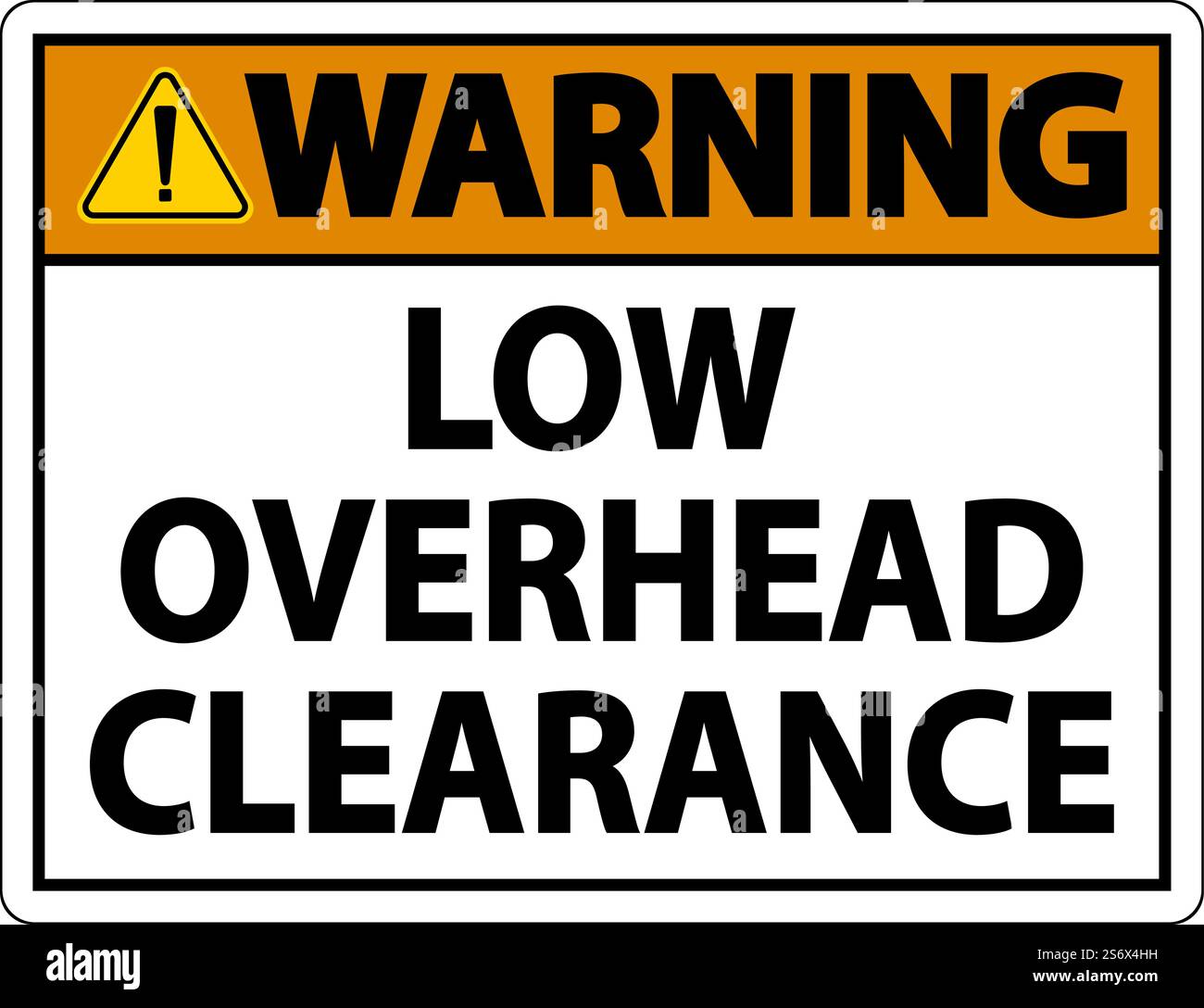 Warning Low Overhead Clearance Sign On White Background Stock Vector ...