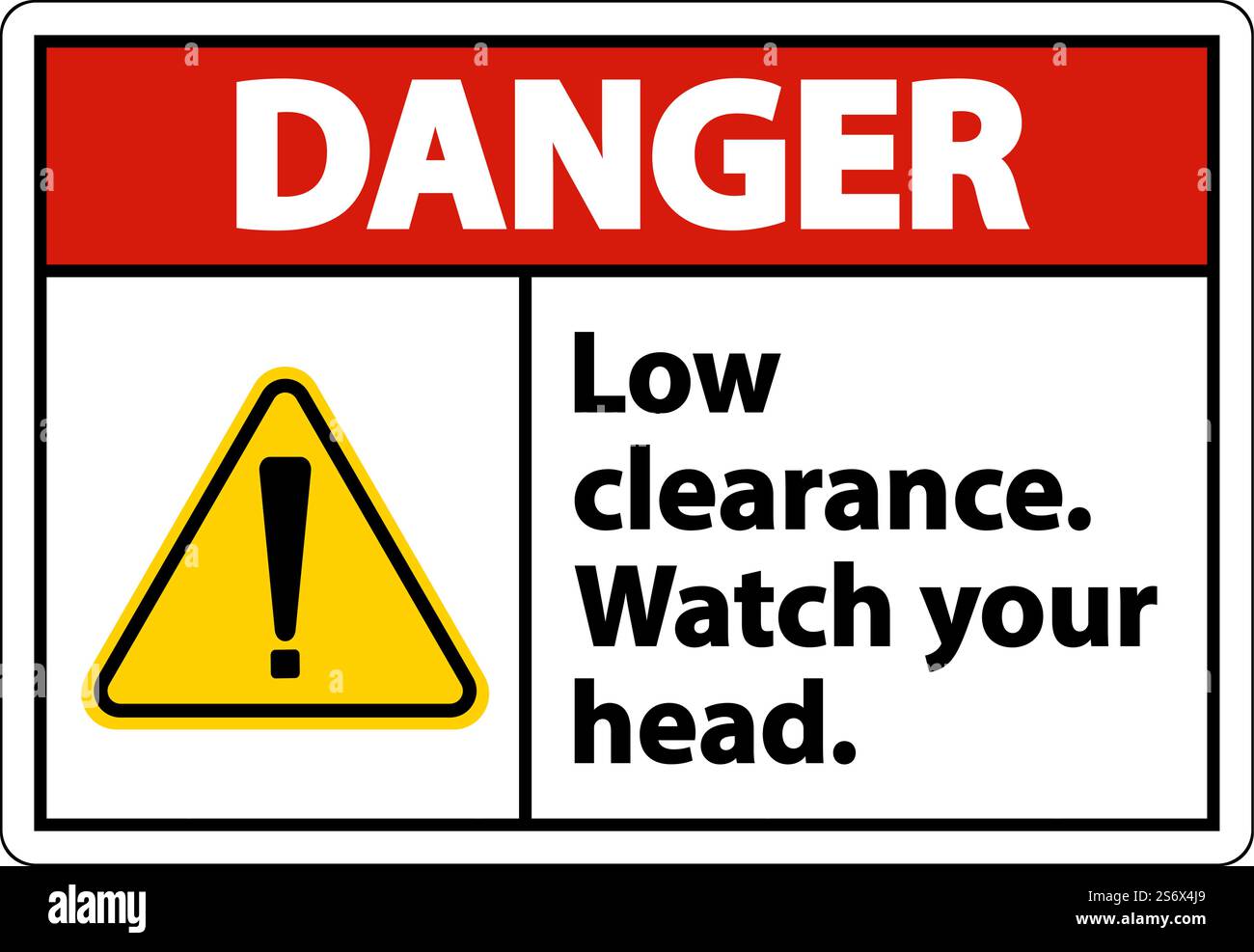 Danger Watch Your Head Sign On White Background Stock Vector Image ...