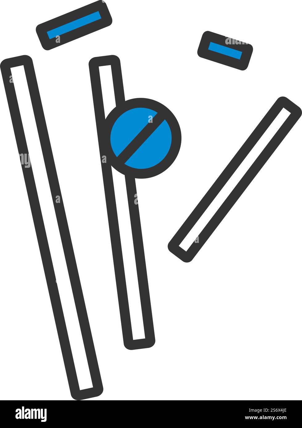 Cricket Wicket Icon. Editable Bold Outline With Color Fill Design ...