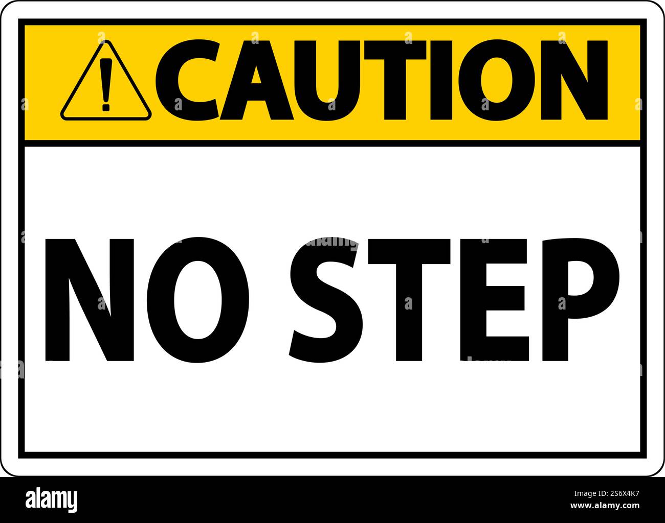 Caution No Step Sign On White Background Stock Vector Image & Art - Alamy