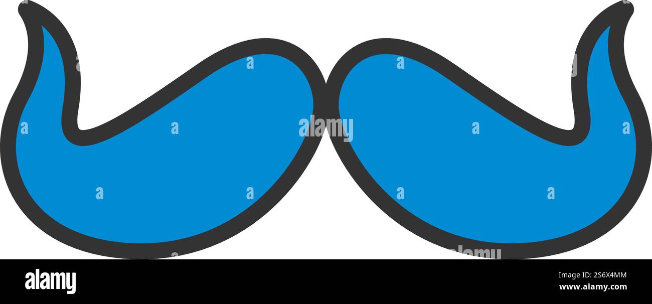 Poirot Mustache Icon. Editable Bold Outline With Color Fill Design ...