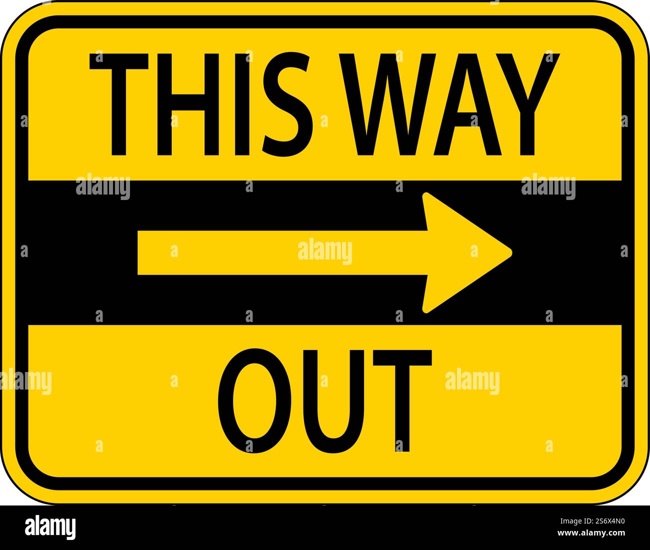 This Way Out Right Arrow Sign On White Background Stock Vector Image ...