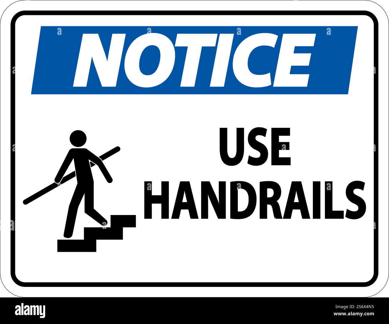 Notice Use Handrail Sign On White Background Stock Vector Image & Art ...