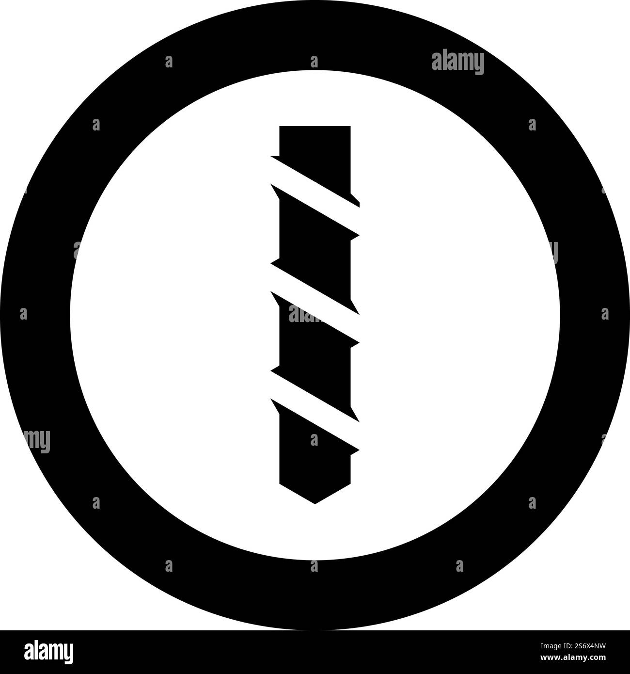 Drill bit auger icon in circle round black color vector illustration ...