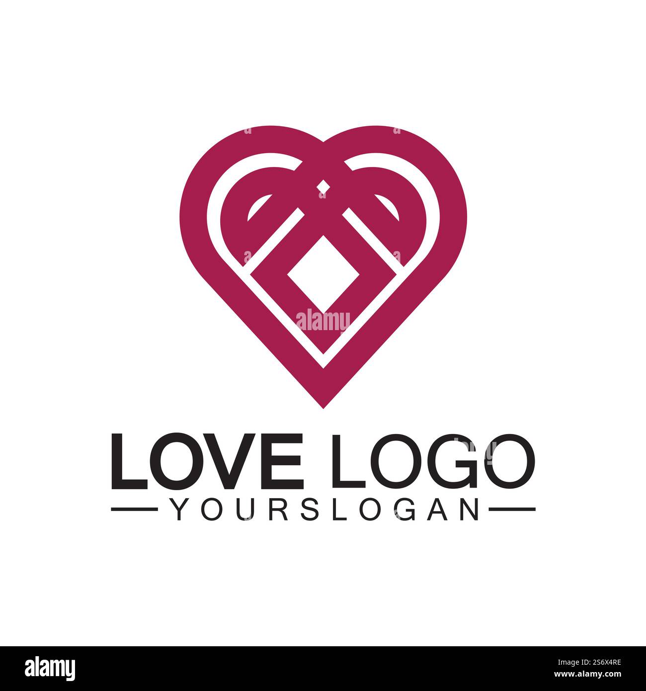 Love logo design vector,geometric hearth logo vector, linear love ...