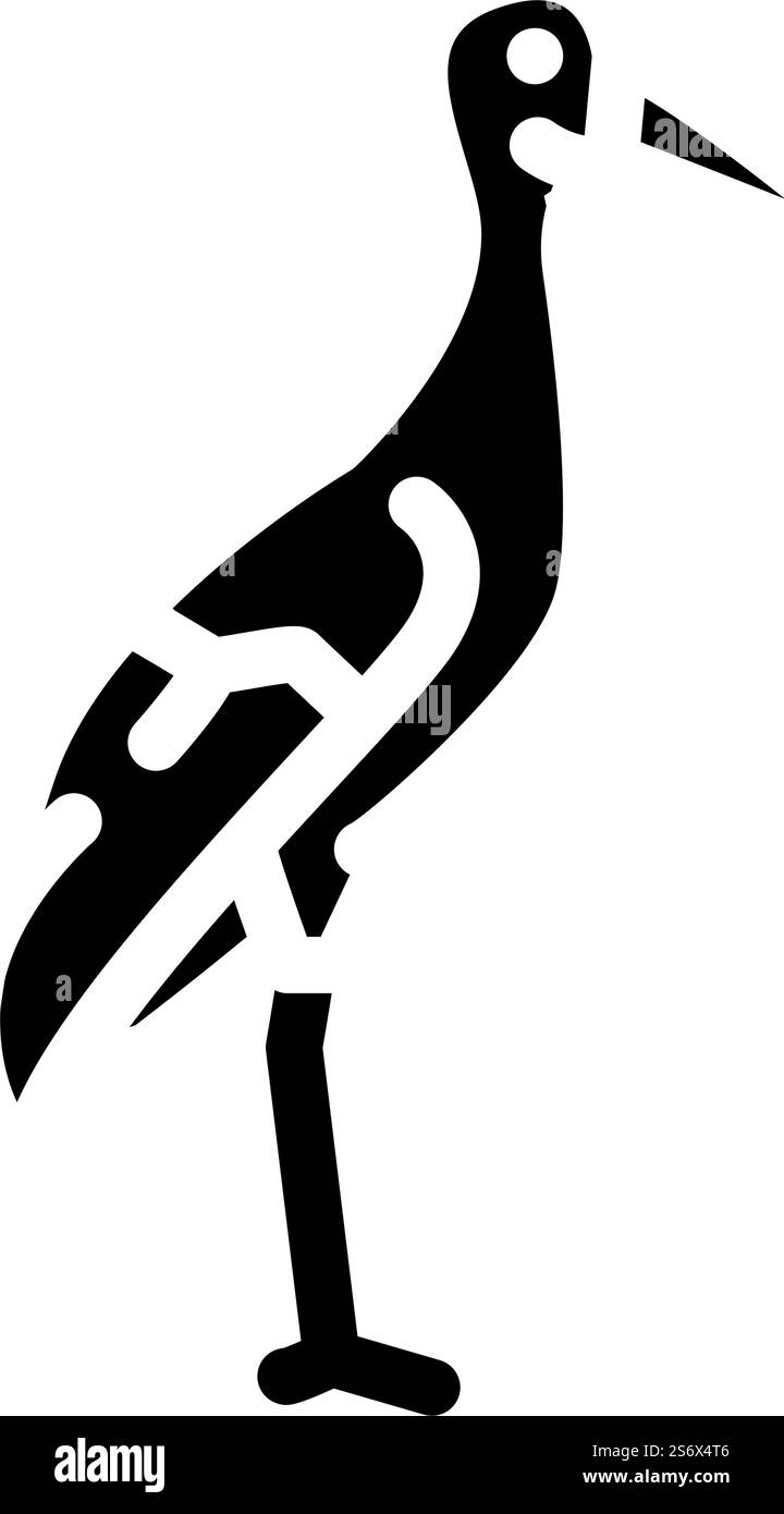 stork bird glyph icon vector. stork bird sign. isolated contour symbol ...