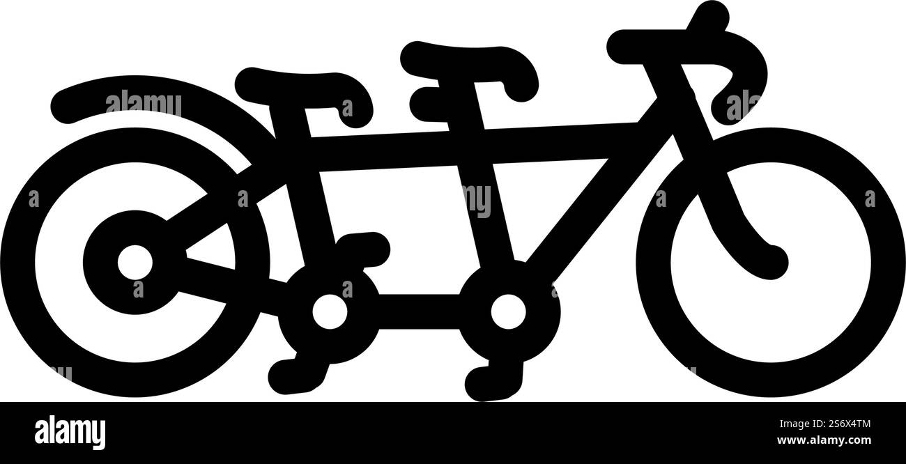 tandem bike for couple rider line icon vector. tandem bike for couple ...