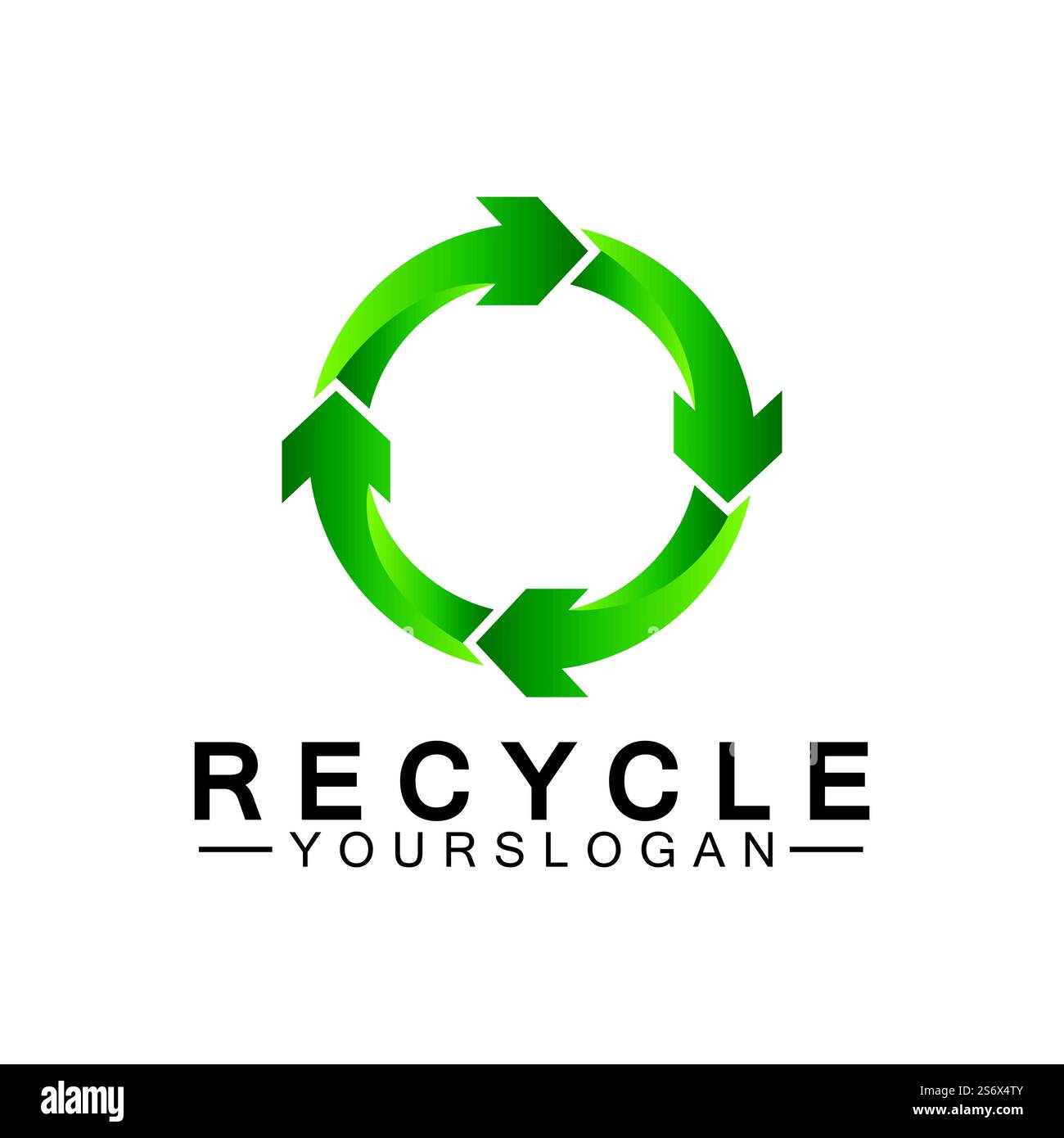green arrow recycle logo vector icon template Stock Vector Image & Art ...