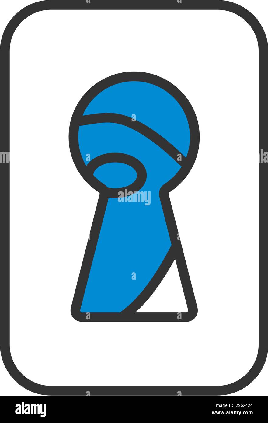 Criminal Peeping Through Keyhole Icon. Editable Bold Outline With Color ...