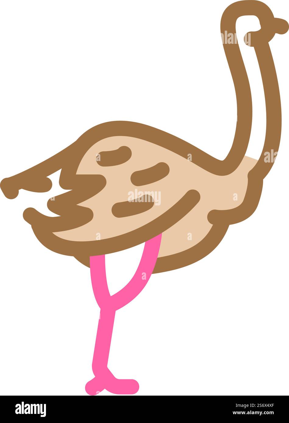 ostrich bird color icon vector. ostrich bird sign. isolated symbol ...