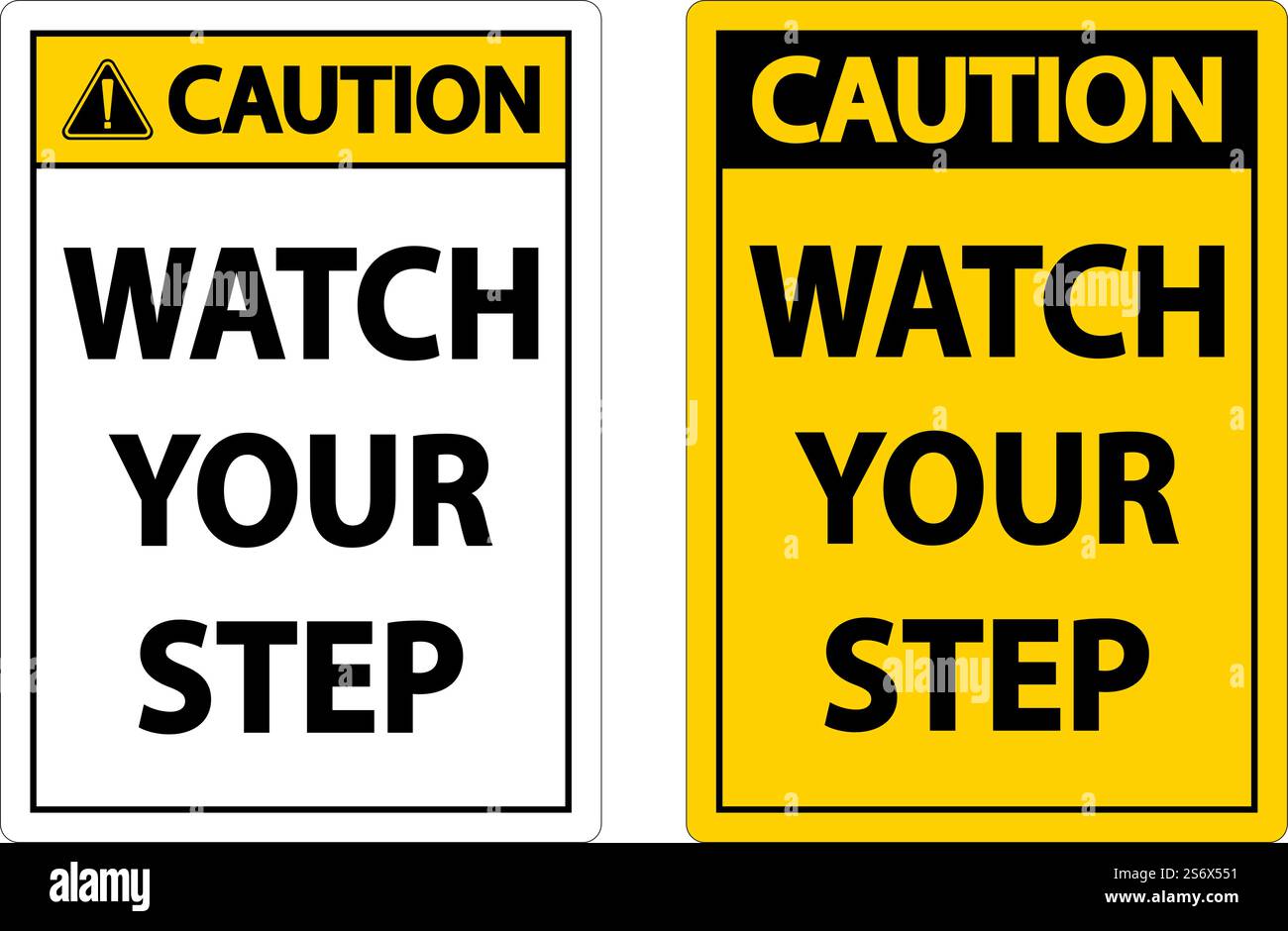 Caution Watch Your Step Sign On White Background Stock Vector Image ...