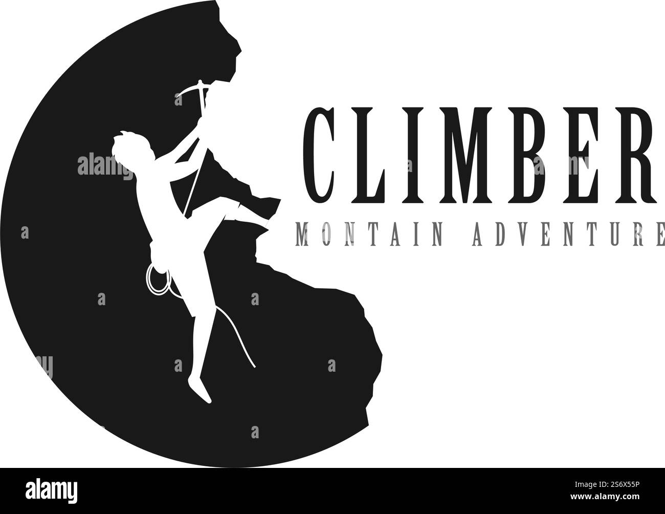 Rock climbing logo vector flat design template Stock Vector Image & Art ...