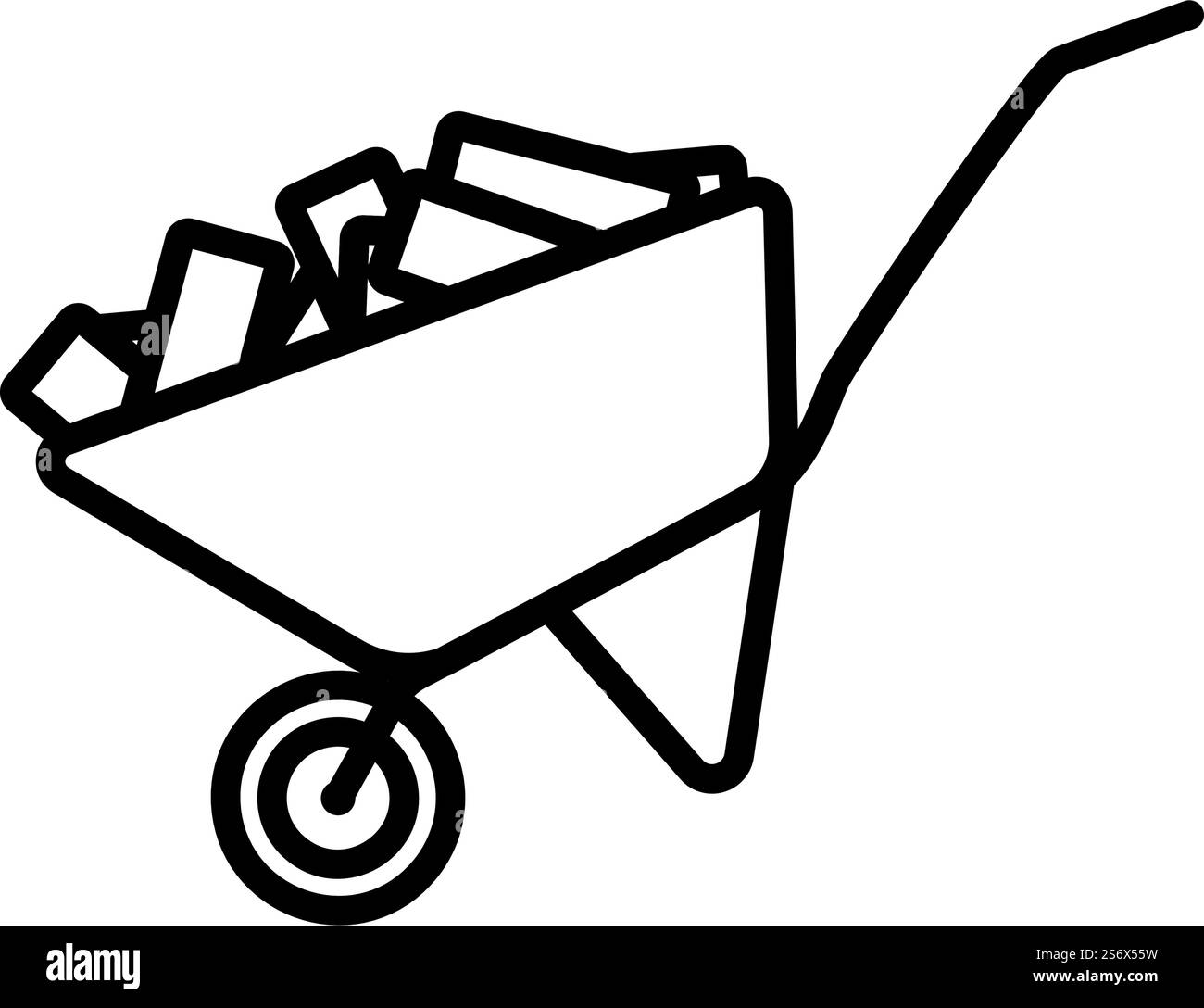 Icon Of Construction Cart. Bold outline design with editable stroke ...