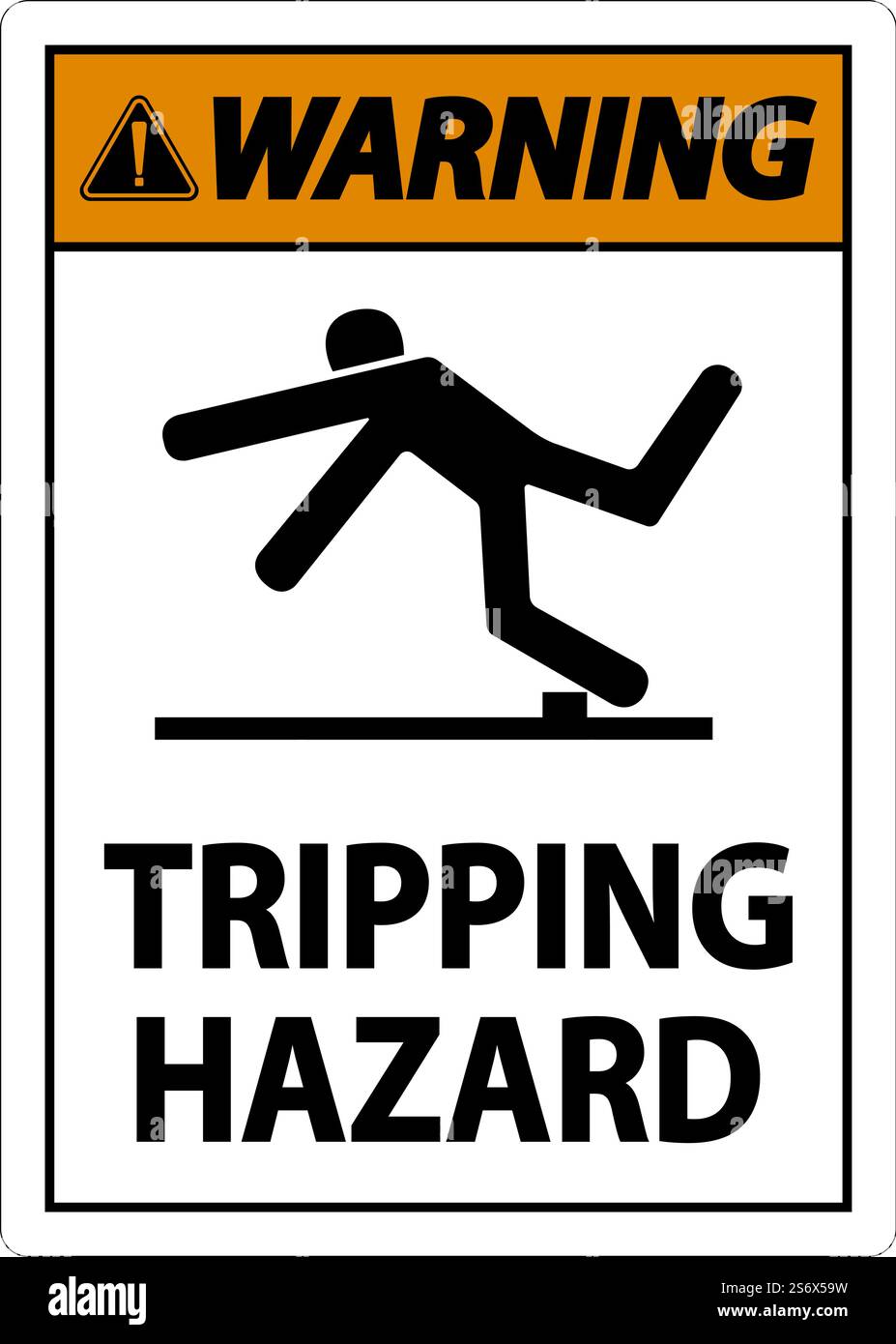 Warning Tripping Hazard Sign On White Background Stock Vector Image ...