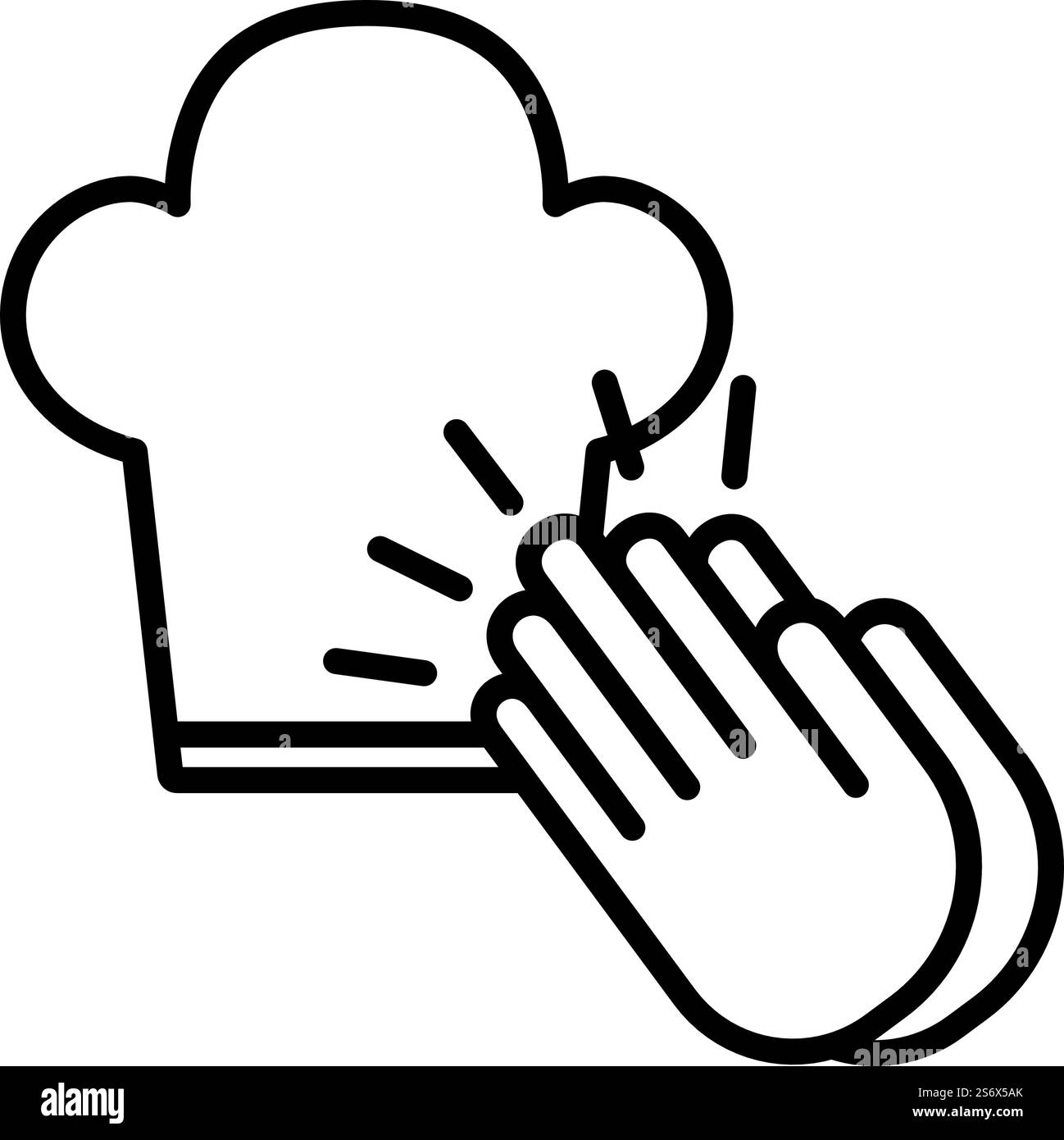Clapping Palms To Toque Icon. Bold outline design with editable stroke ...