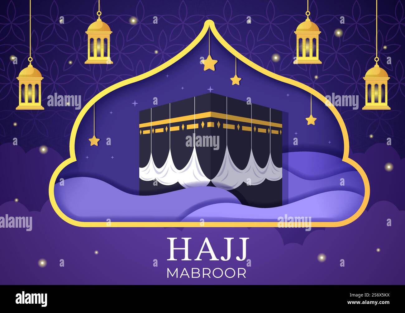 Hajj or Umrah Mabroor Cartoon Illustration with Makkah Kaaba Suitable ...