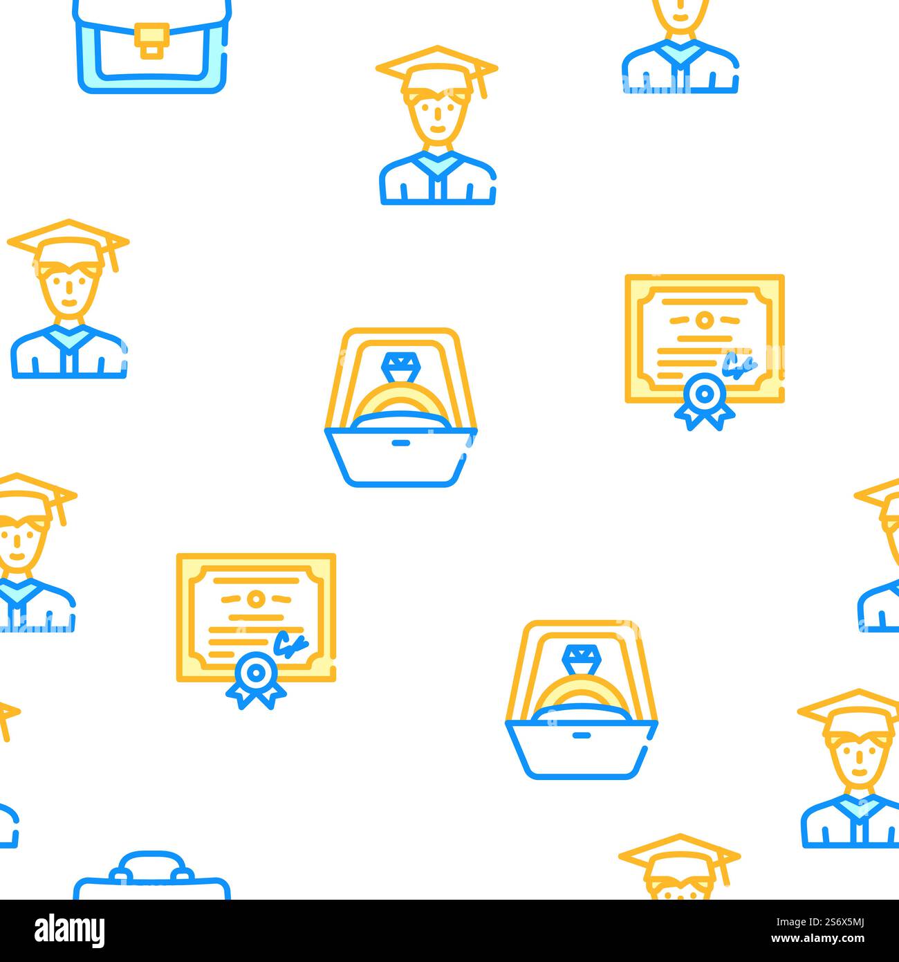 Life Cycle People Vector Seamless Pattern Color Line Illustration. Life ...