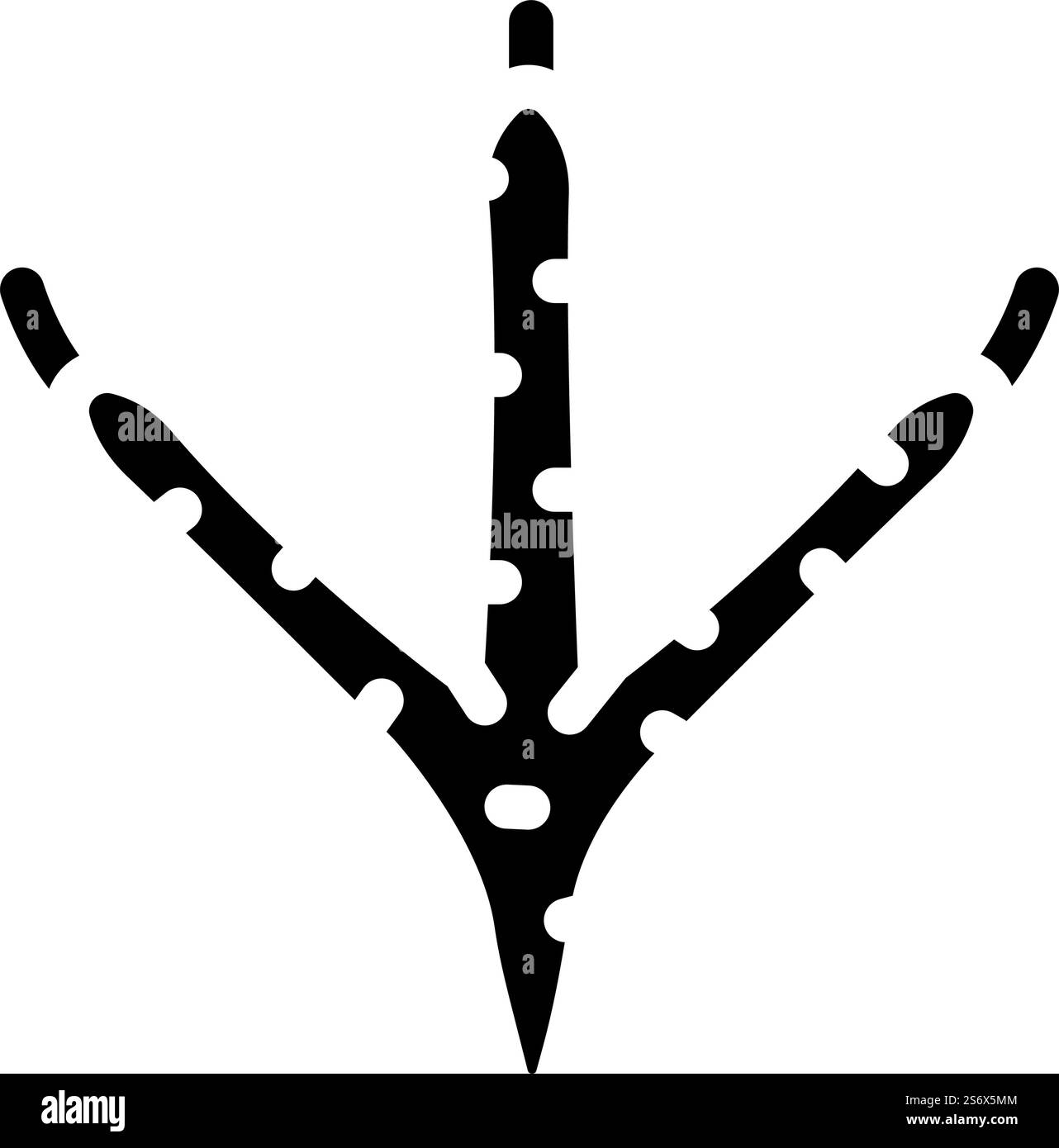chicken hoof print glyph icon vector. chicken hoof print sign. isolated ...