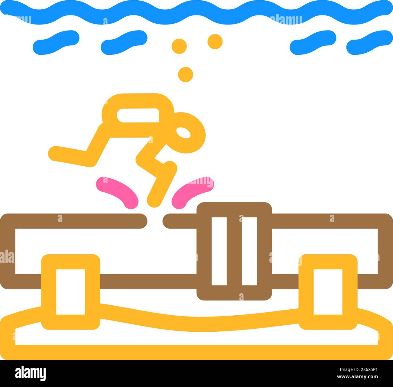 underwater welding color icon vector. underwater welding sign. isolated ...