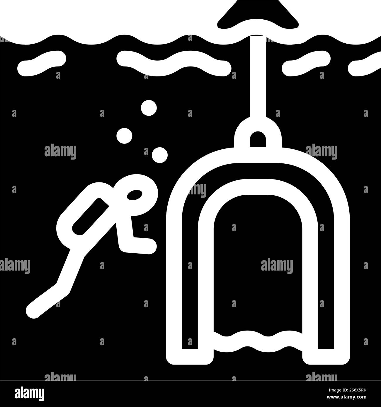 diving bell glyph icon vector. diving bell sign. isolated contour ...