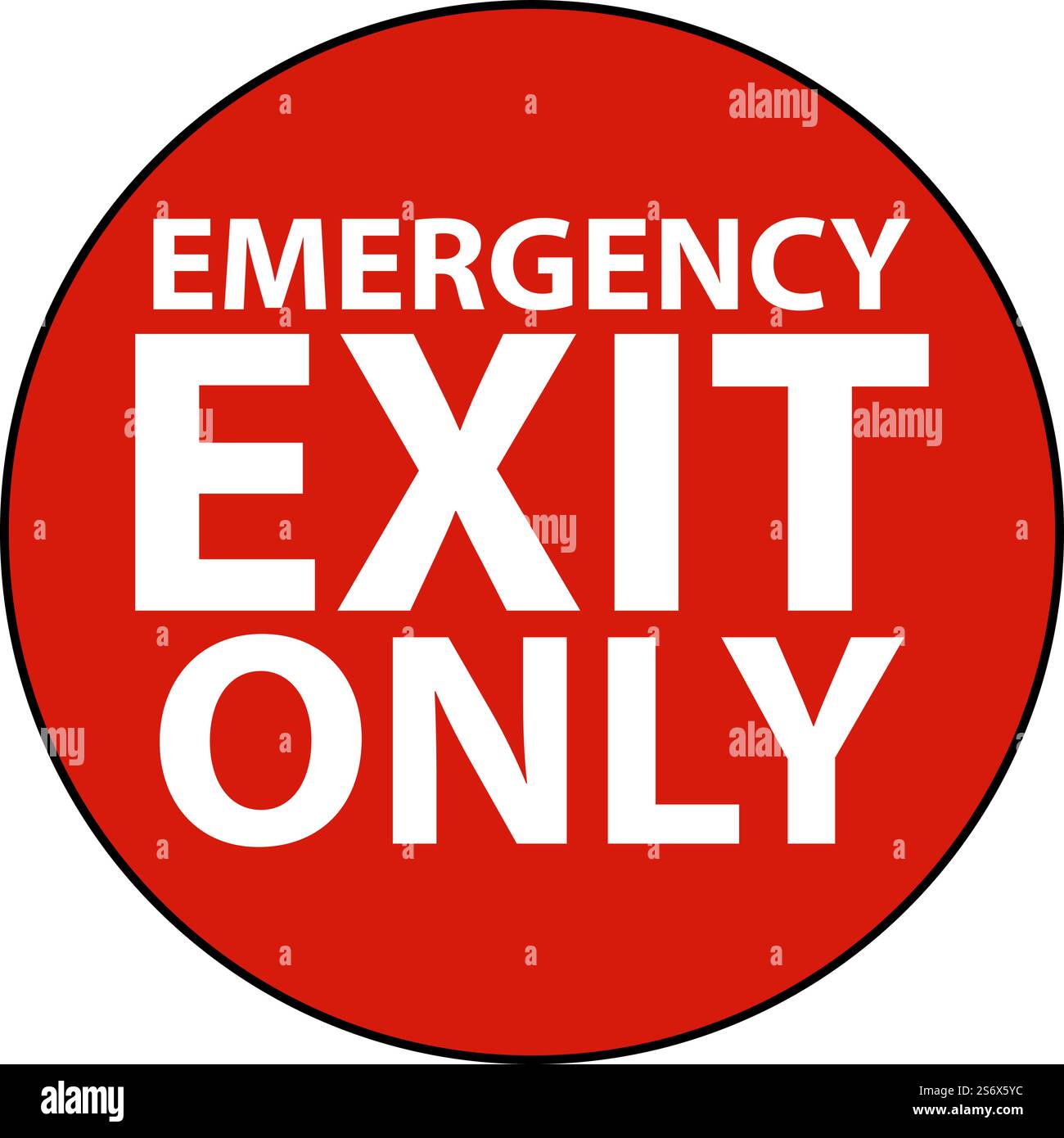 Emergency Exit Only Floor Sign On White Background Stock Vector Image ...