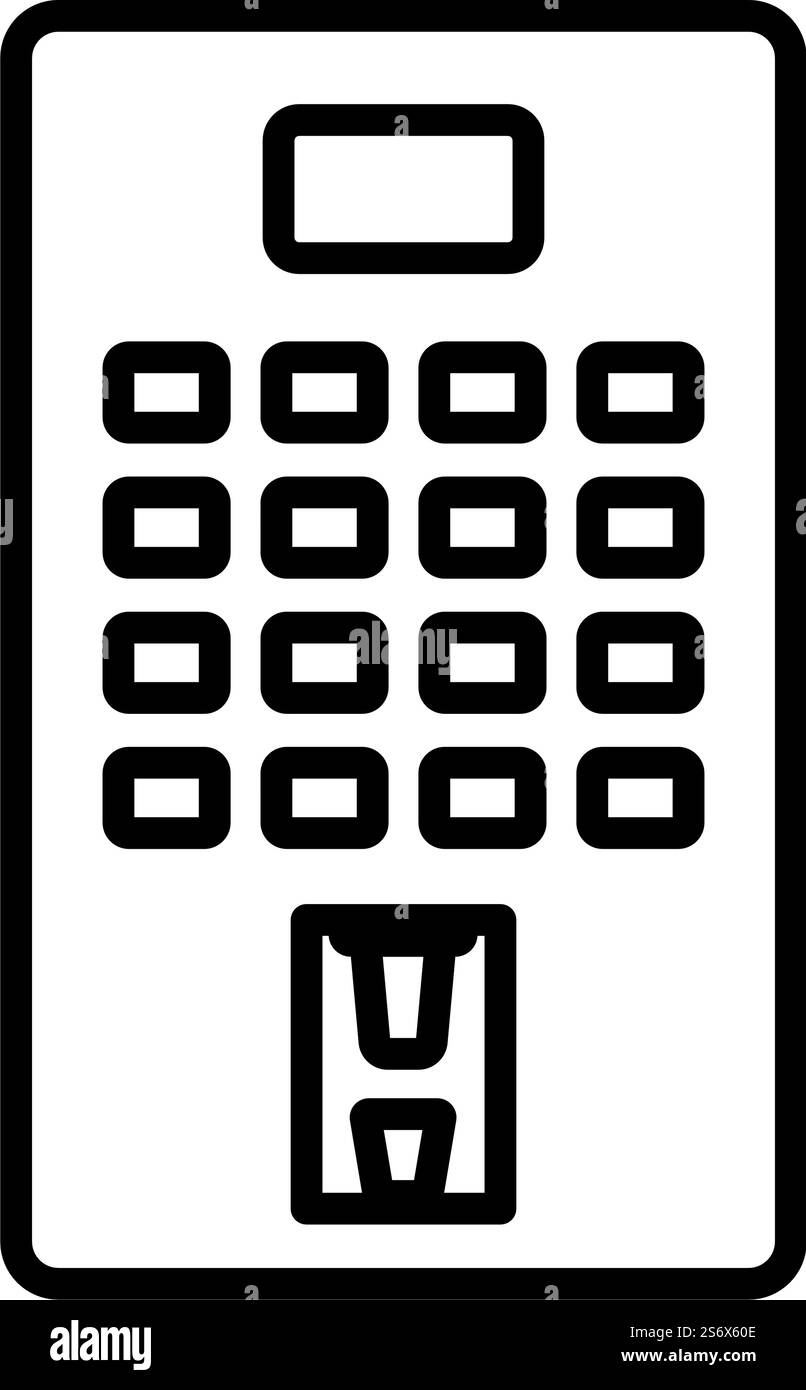 Icon Of Coffee Selling Machine. Bold outline design with editable ...