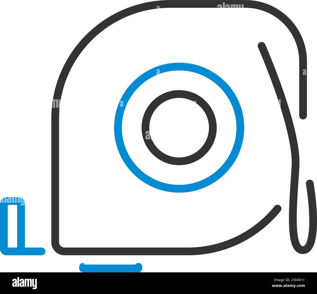 Icon Of Constriction Tape Measure Editable Bold Outline With Color Fill Design Vector