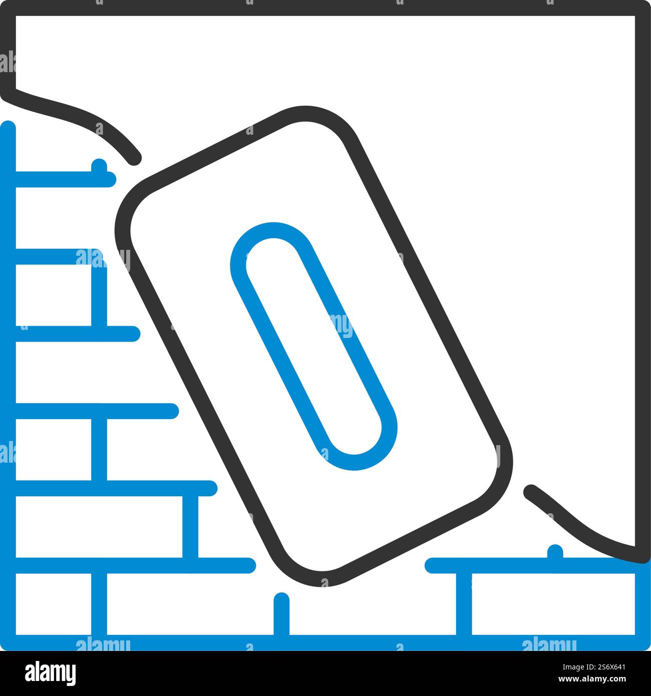 Icon Of Plastered Brick Wall. Editable Bold Outline With Color Fill ...