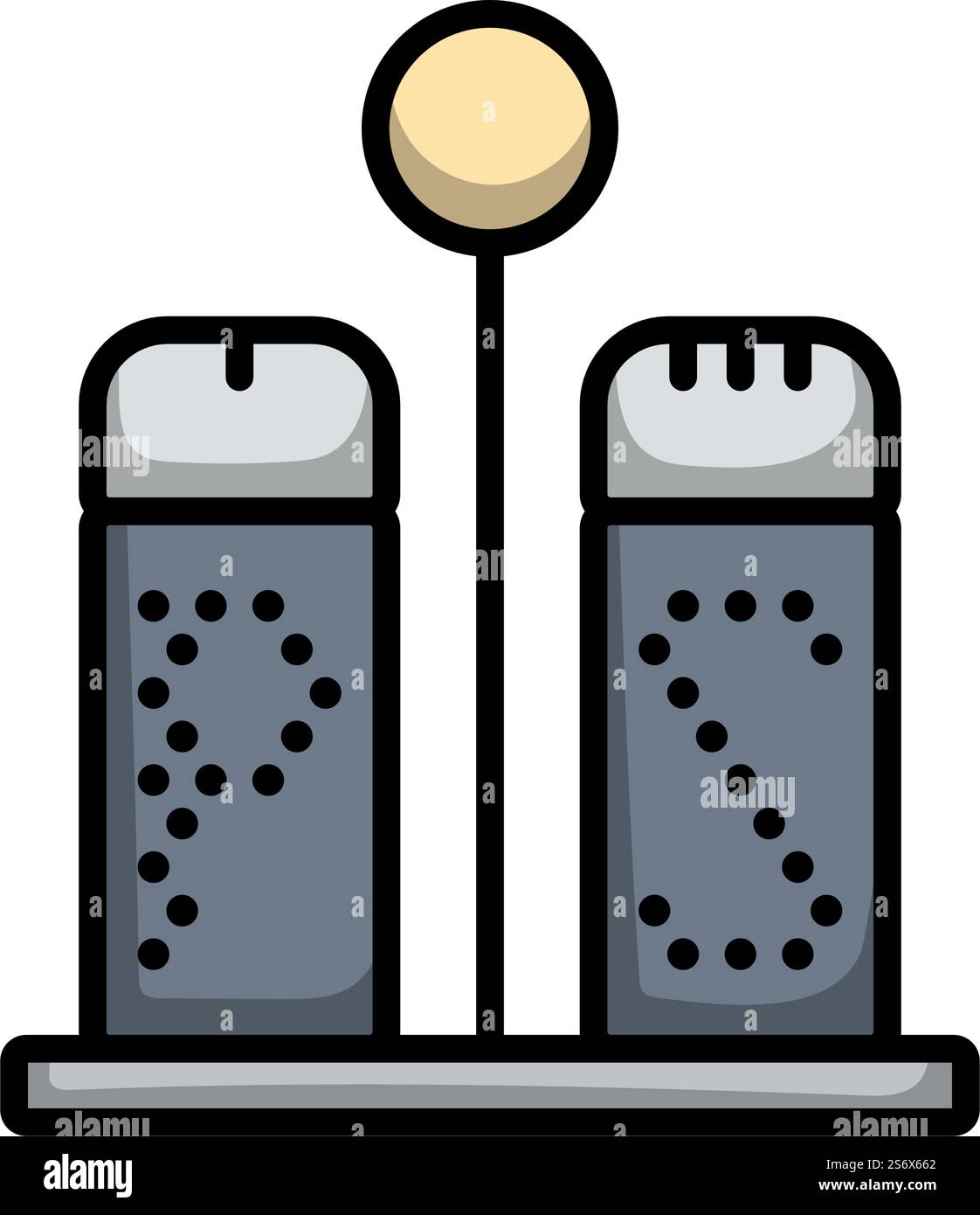 Icon Of Pepper And Salt. Editable Bold Outline With Color Fill Design ...