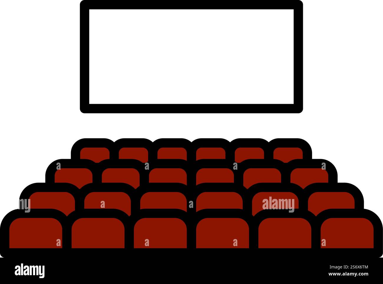 Cinema Auditorium Icon. Editable Bold Outline With Color Fill Design ...