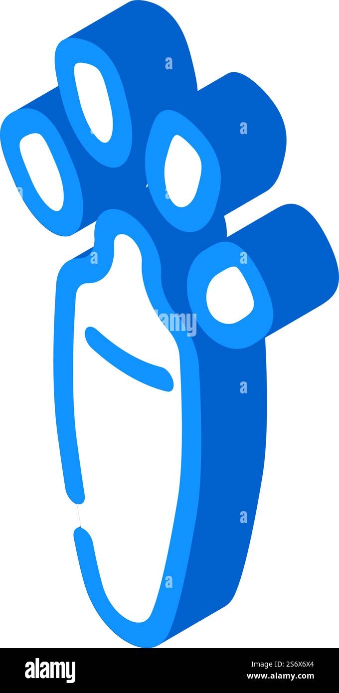 rabbit hoof print isometric icon vector. rabbit hoof print sign ...