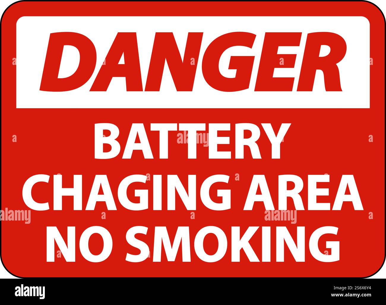 Warning Battery Charging No Smoking Sign On White Background Stock ...