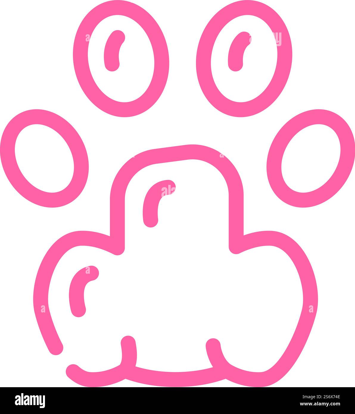 cat pet hoof print color icon vector. cat pet hoof print sign. isolated ...