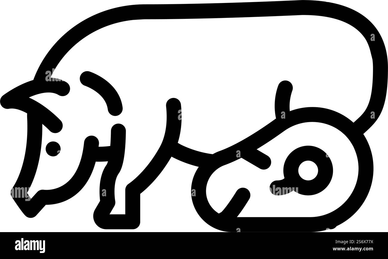 pork meat line icon vector. pork meat sign. isolated contour symbol ...