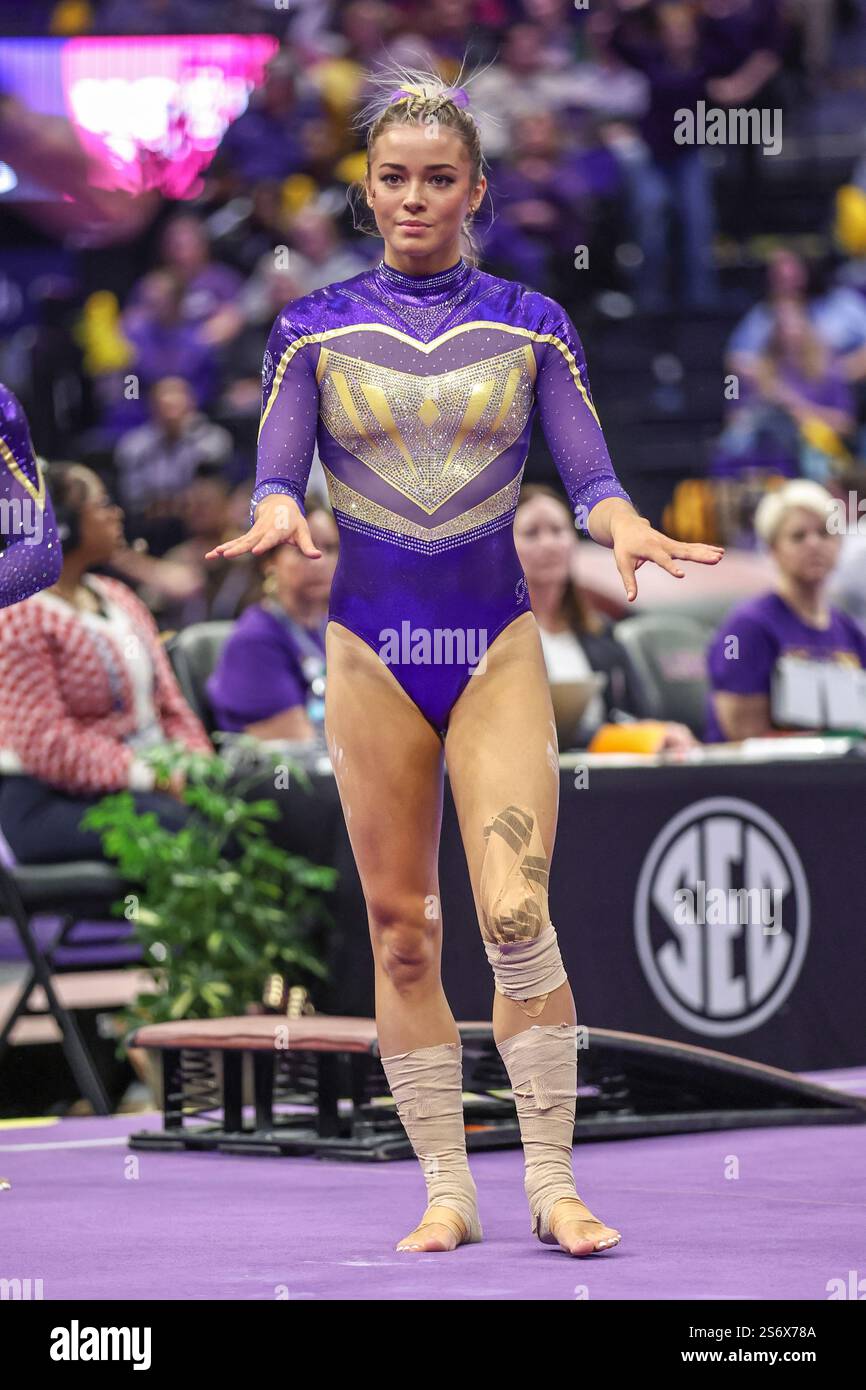 Baton Rouge, LA, USA. 17th Jan, 2025. LSU's Olivia ''Livvy'' Dunne ...