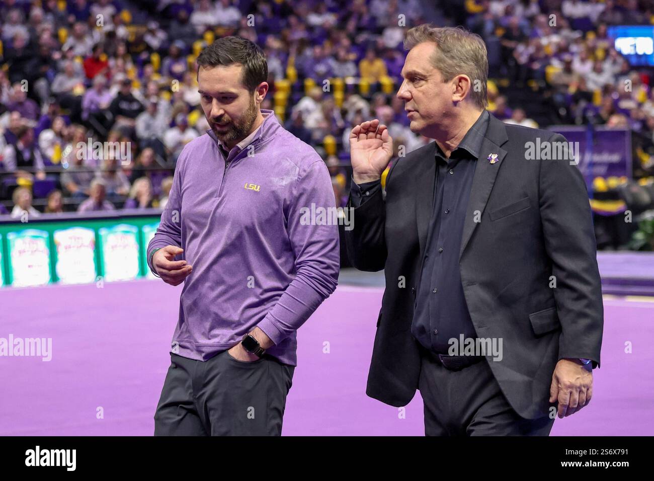 January 17, 2025: LSU Head Coach Jay Clark and Assistant Coach Garrett ...