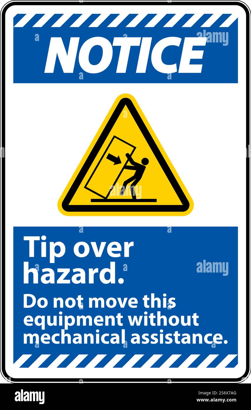 Notice Tip Over Hazard Do Not Move Label On White Background Stock ...