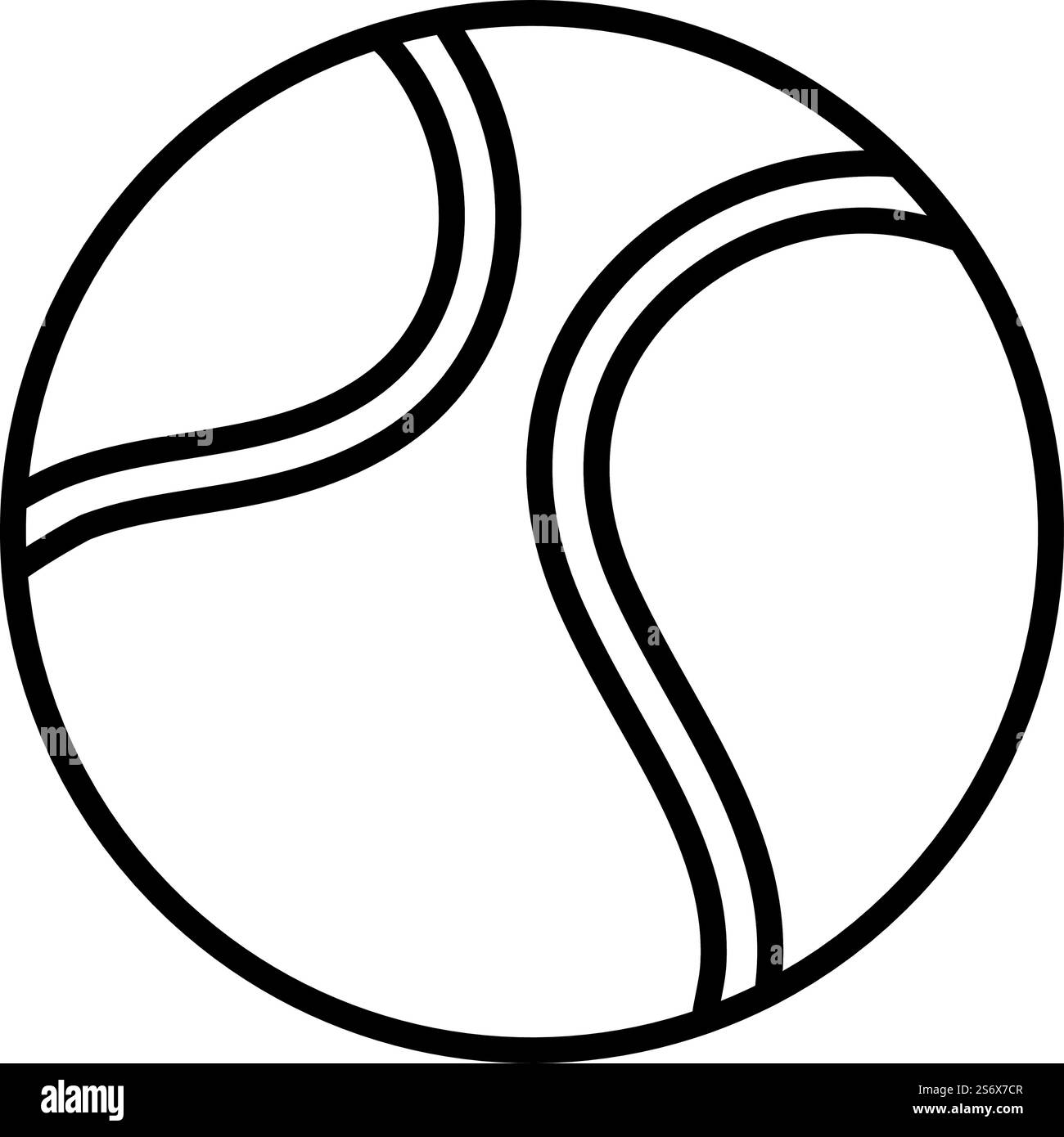 Tennis Ball Icon. Bold outline design with editable stroke width ...