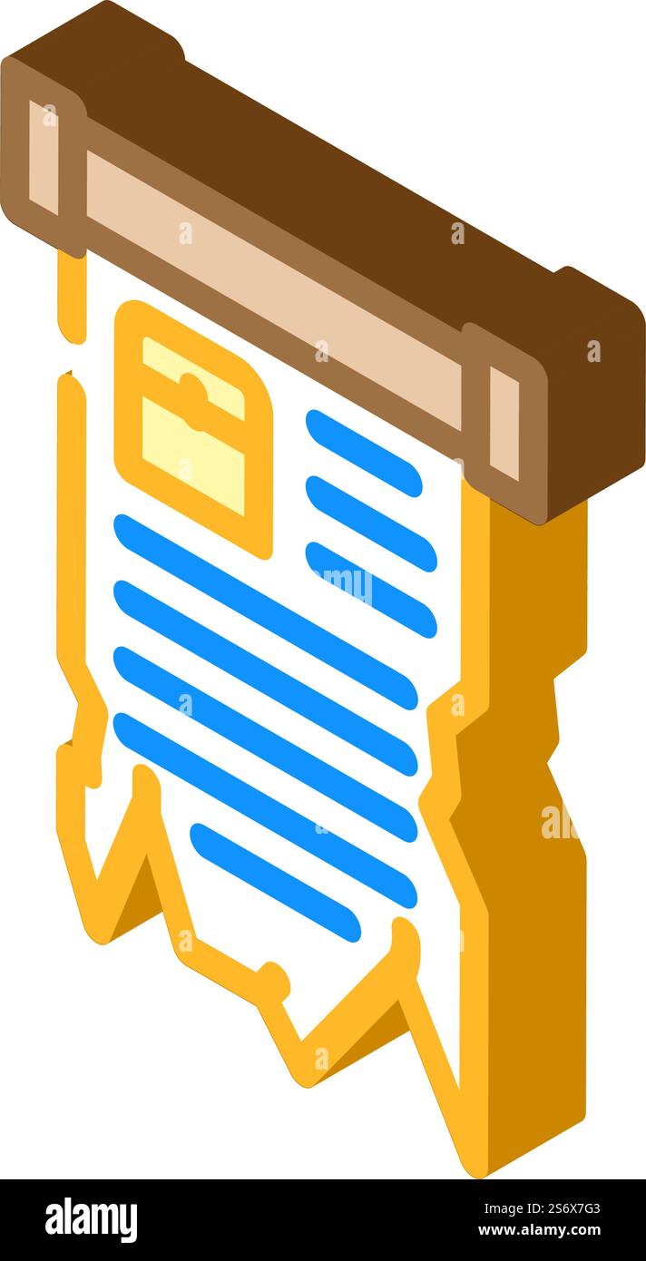 manuscript ancient isometric icon vector. manuscript ancient sign ...