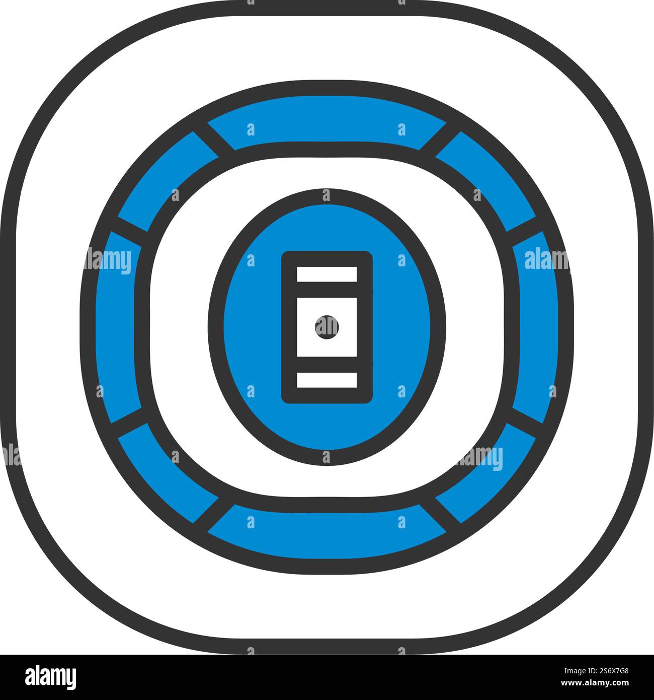 Cricket Stadium Icon. Editable Bold Outline With Color Fill Design ...