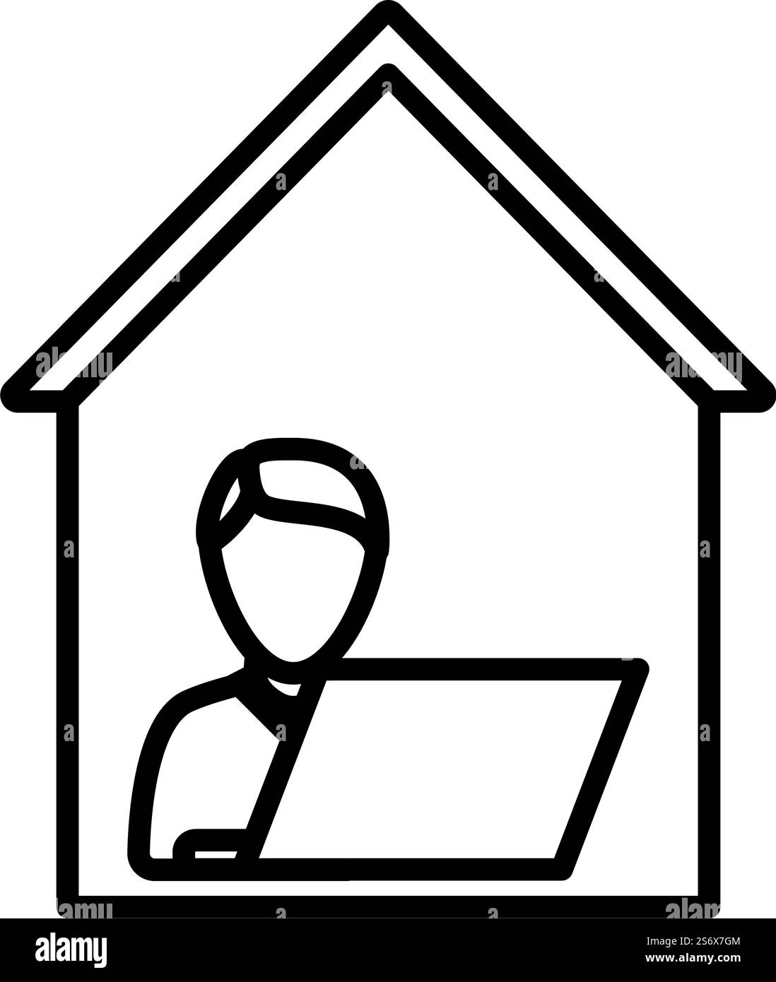 Home Office Icon. Bold outline design with editable stroke width ...