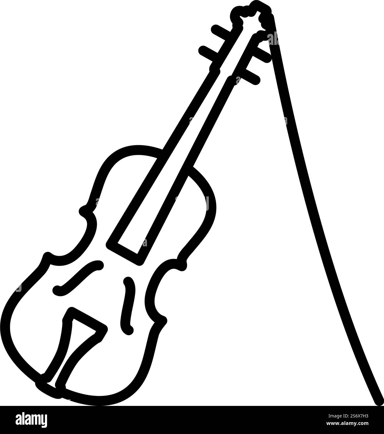 Violin Icon. Bold outline design with editable stroke width. Vector Illustration Stock Vector ...