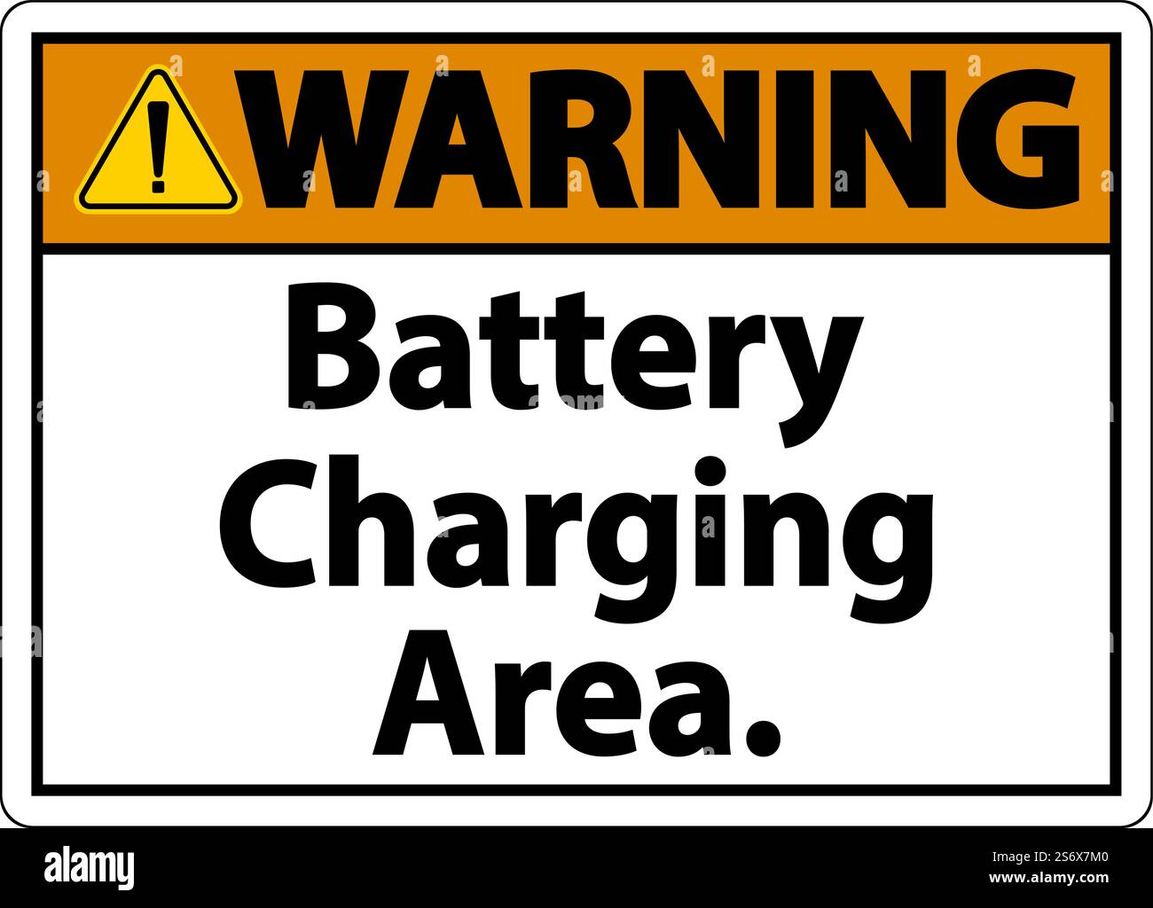 Warning Battery Charging Area Sign On White Background Stock Vector ...