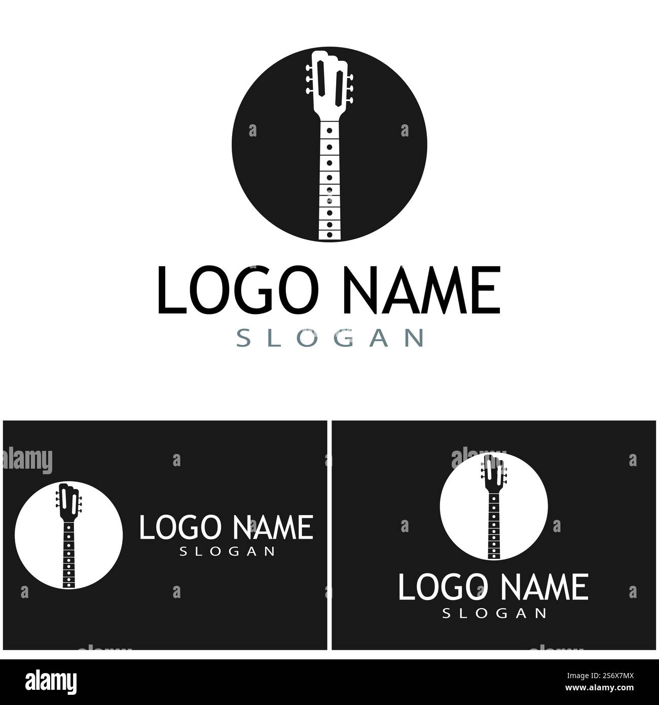 Cross Guitar Music Band Emblem logo design Stock Vector Image & Art - Alamy