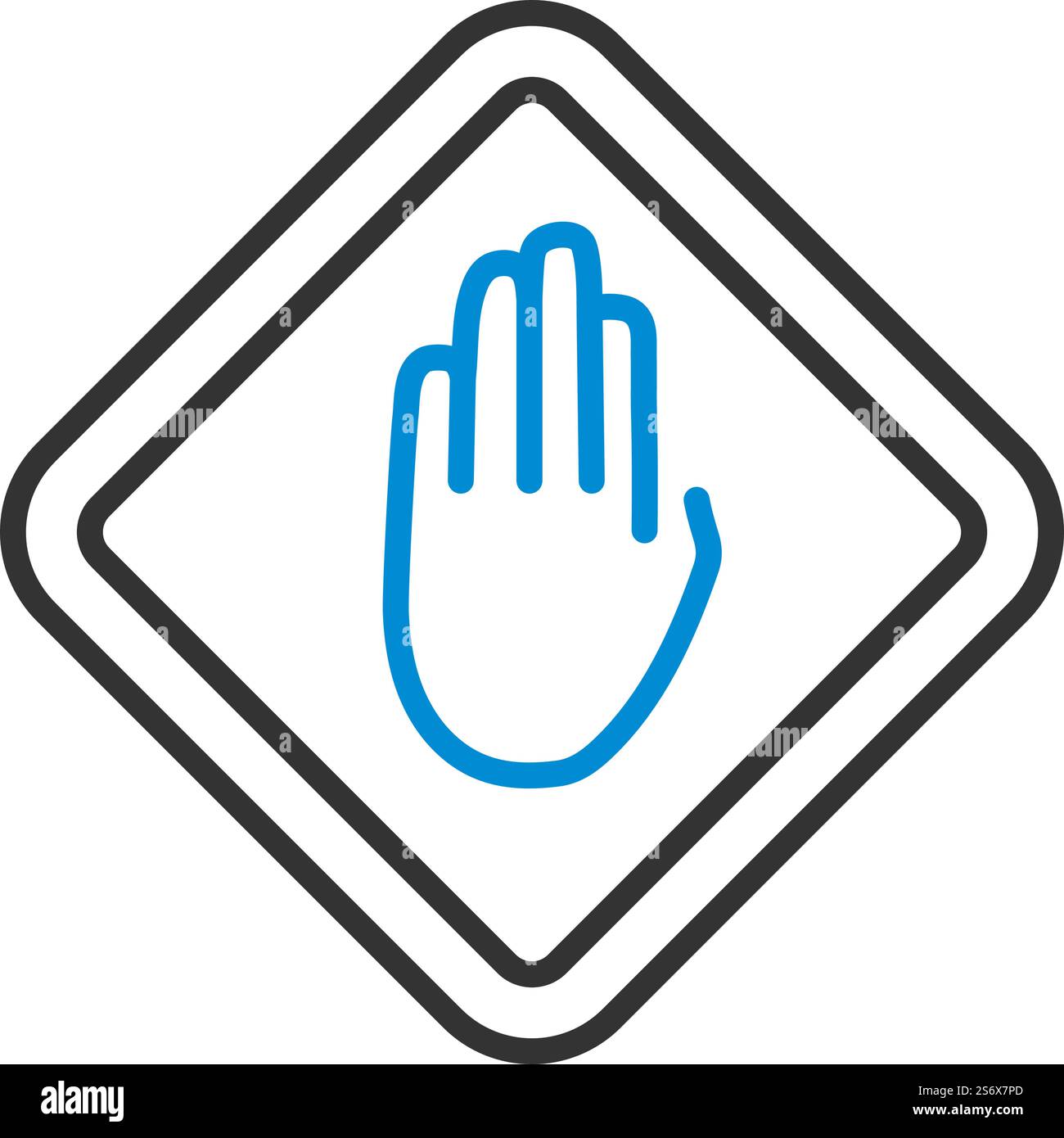Icon Of Warning Hand. Editable Bold Outline With Color Fill Design ...