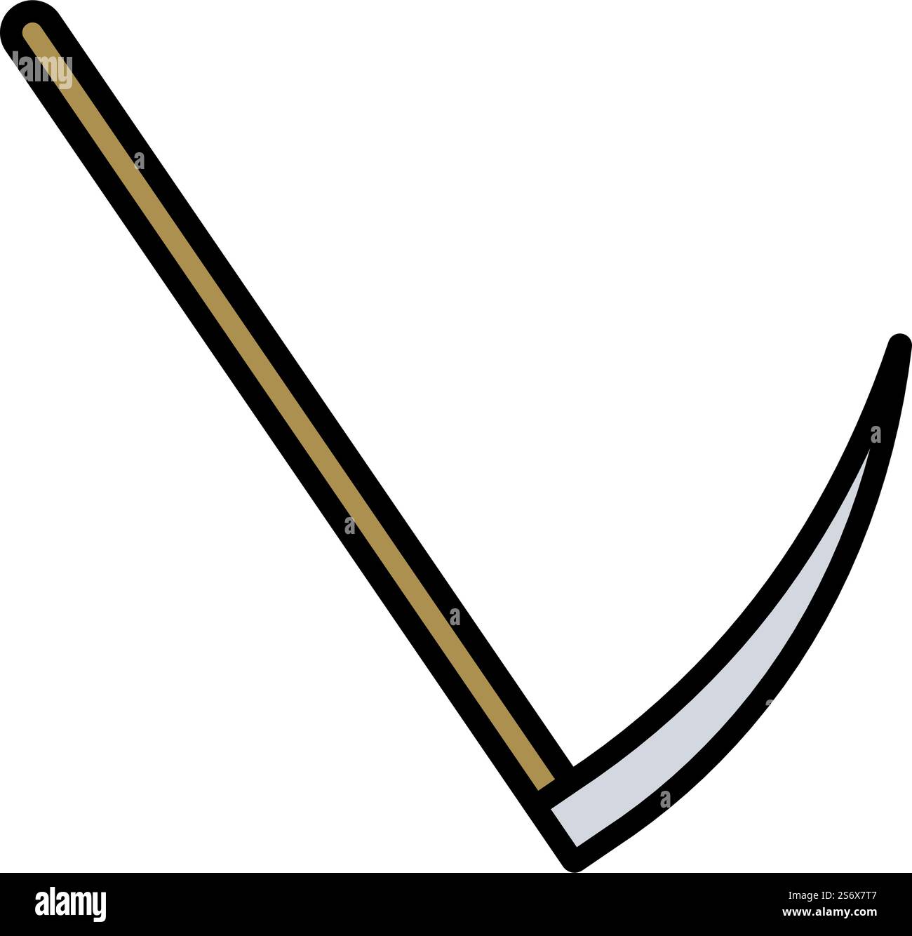 Scythe Icon. Editable Bold Outline With Color Fill Design. Vector ...