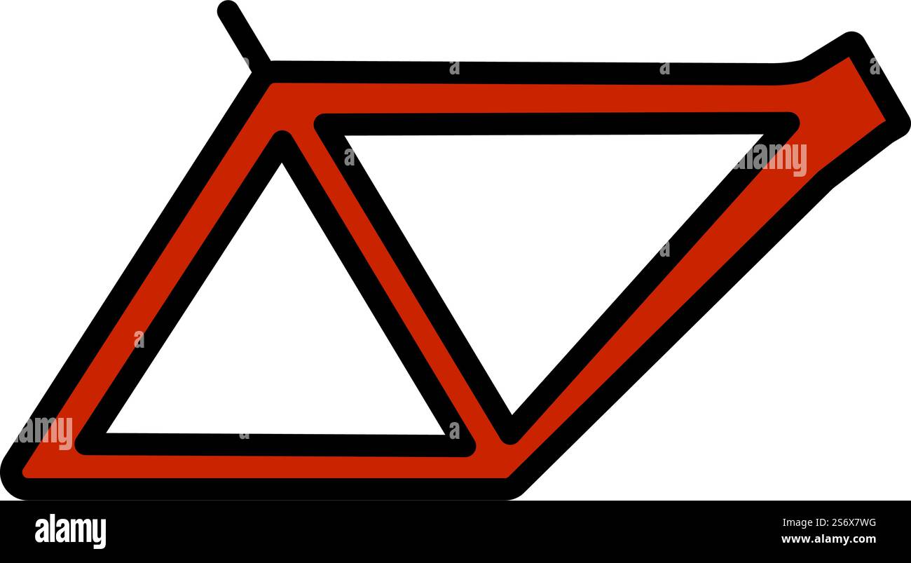Bike Frame Icon. Editable Bold Outline With Color Fill Design. Vector ...