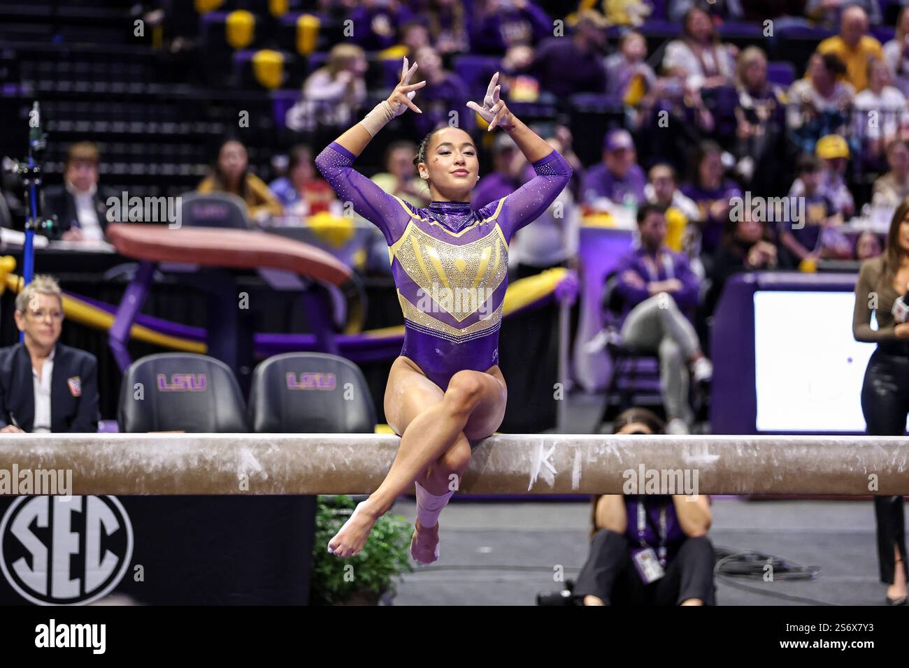 January 17, 2025: LSU's Aleah Finnegan competes on the balance beam ...