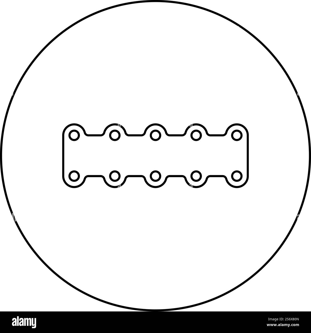 Engine gasket car icon in circle round black color vector illustration ...